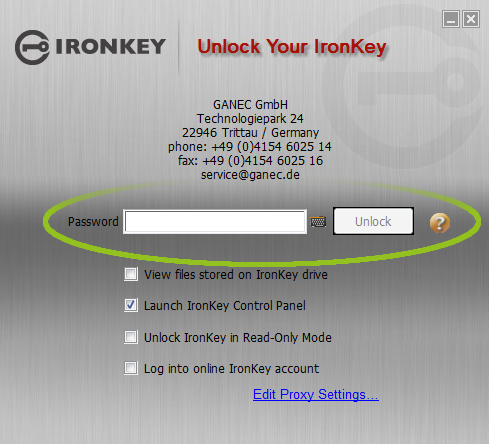 IronKey – Einsatz unter Windows – GANEC GmbH